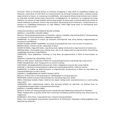 Filming _script-RIZAL.docx( the trial of Rizal) | DOCX