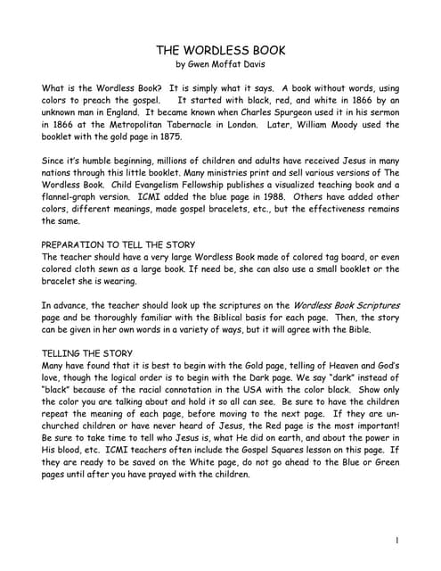 Wordless Book PowerPoint | PPT | Computer Software and Applications ...