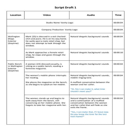 Script draft 1 | DOCX