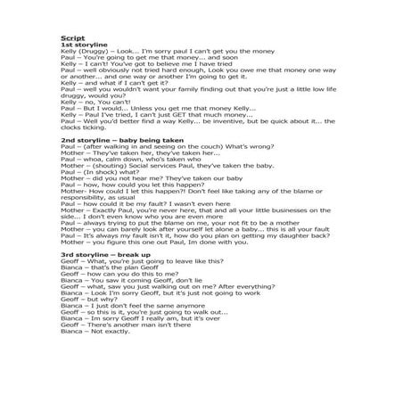 Script For Final Product | DOC