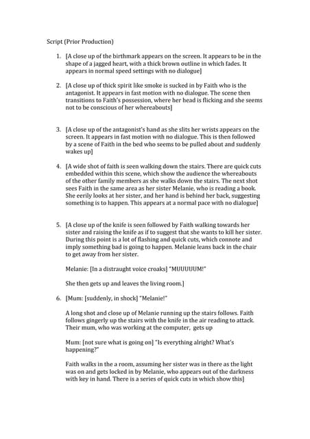 Script for neglected (thriller) | PDF