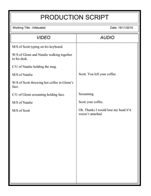 Production script scene 1. | PDF