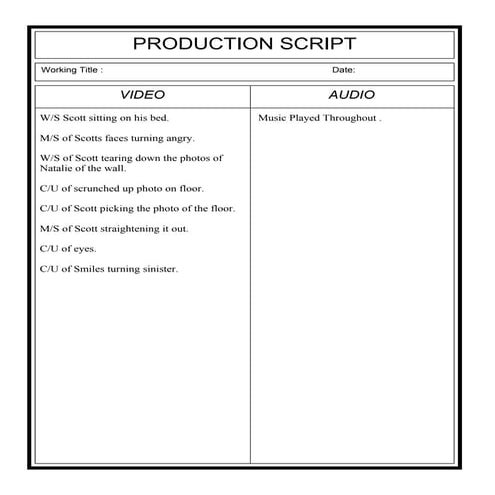 Production script scene 1. | DOC