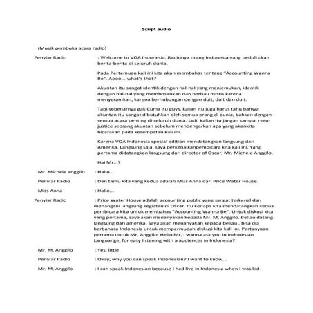 Script audio | DOCX