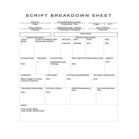 Script breakdown | DOC