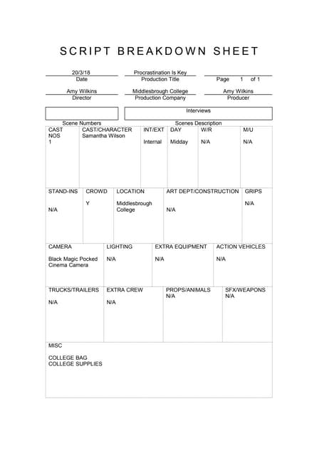 Script breakdown | DOCX