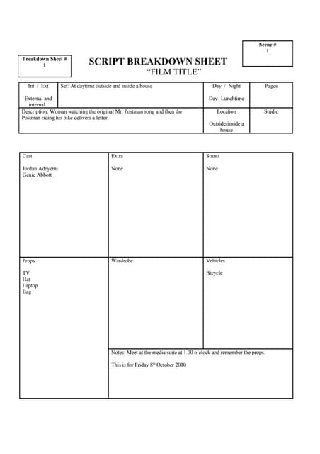 Breakdown sheet 3 | PDF