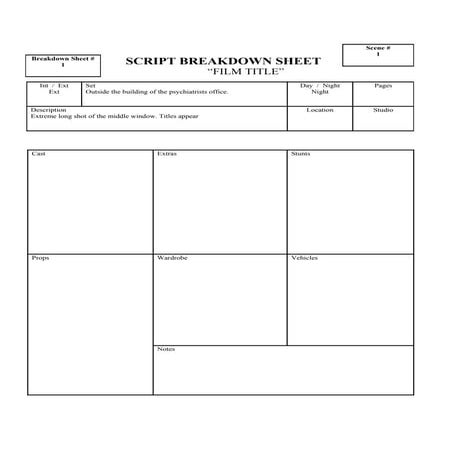 Script Breakdown Sheet1 | DOC