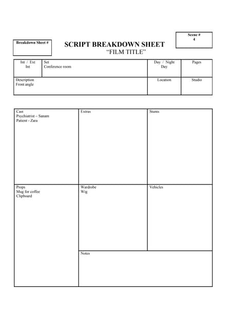 Script Breakdown Sheet2 | PDF