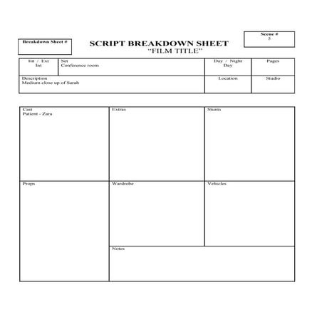 Script Breakdown Sheet5 | DOC | Video Production | Content Production