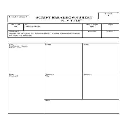 Script Breakdown Sheet6 | PDF