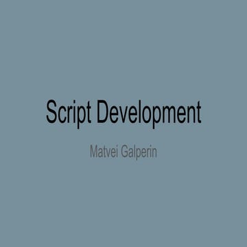 Script Development.pptx Why would you need a minimum of characters in ...