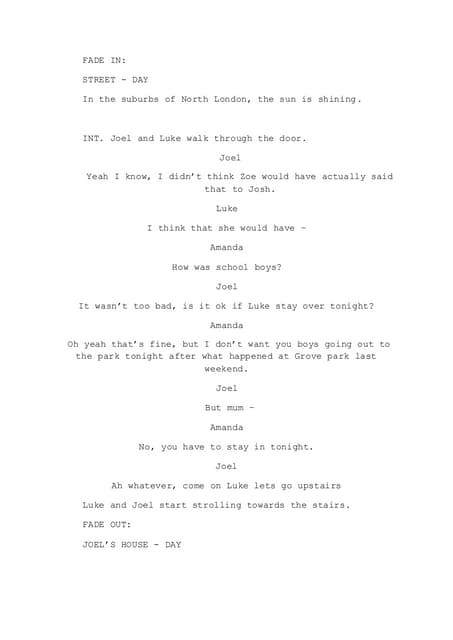 Script writing conventions | DOCX