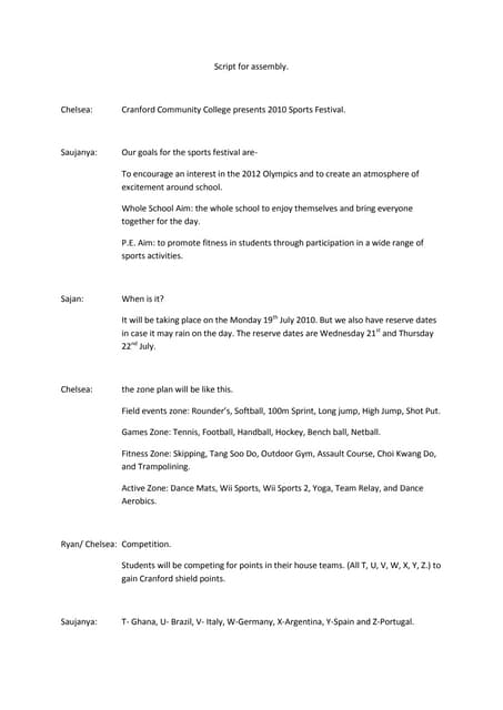 Brainstorm of different festival ideas | DOCX