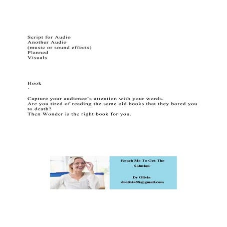 Script for AudioAnother Audio (music or sound effects)Plan.docx