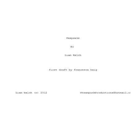 Keepsake second draft script | DOCX