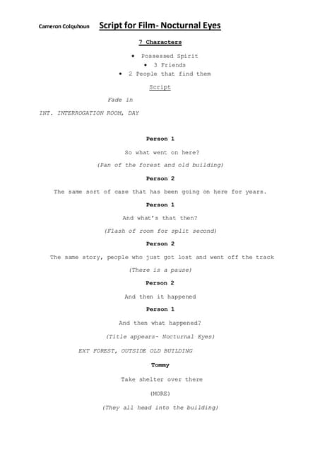 Script for film | PDF
