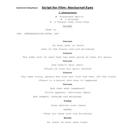 Script for film | PDF