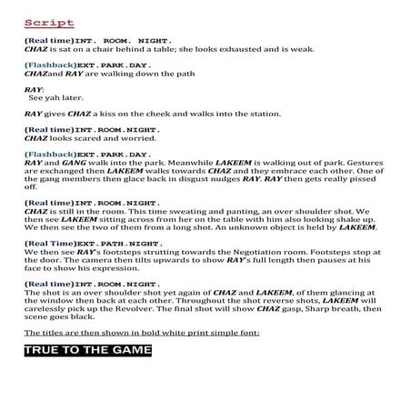 Script for film opening | DOCX