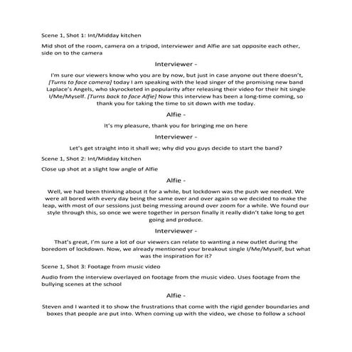 Script for interview | DOCX