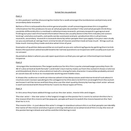 Script for my podcast | PDF