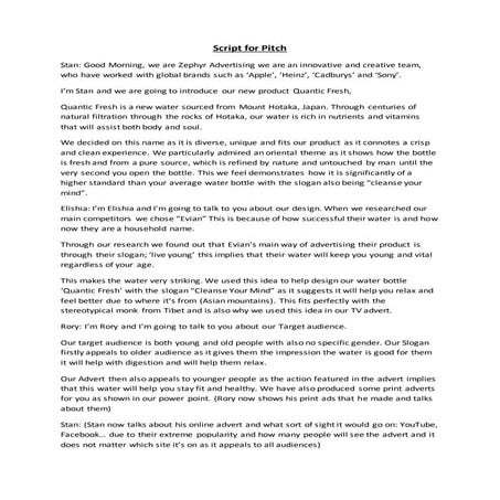 Script For Pitch | DOCX