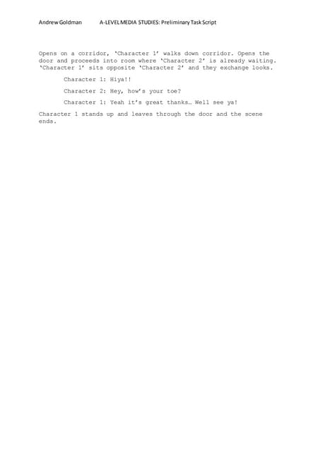 Remember me? shot list | DOCX