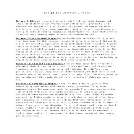 Script for question 7 video | PDF