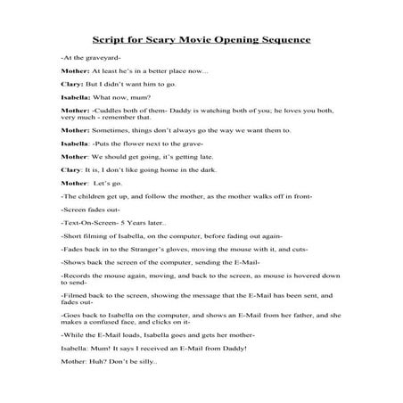 Script for our Scary Opening Sequence | PDF