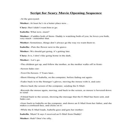 Script for scary movie opening sequence | DOC