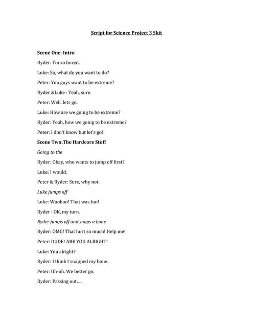 Science skit script | DOCX