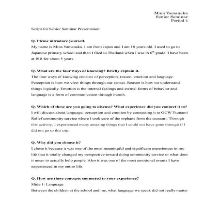 Script for senior seminar presentation | PDF