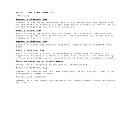 Script for treatment 1 | PDF