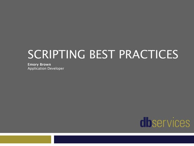 Filemaker Scripting Best Practices Ppt 9787