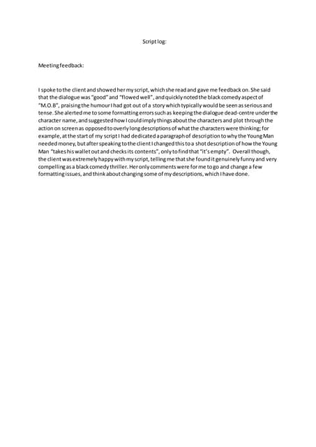Script notes | DOCX