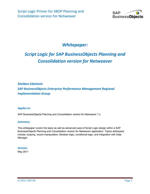 Step by step guide to formatting the SAP BPC EPM Sheet | PDF