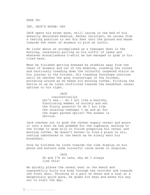 storyboard for non-continuity film opening | PDF