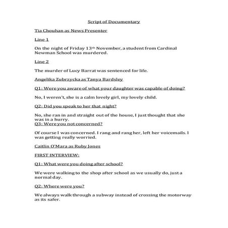 Script of Documentary | DOCX
