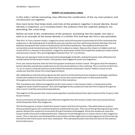 Script of question 2 video | PDF