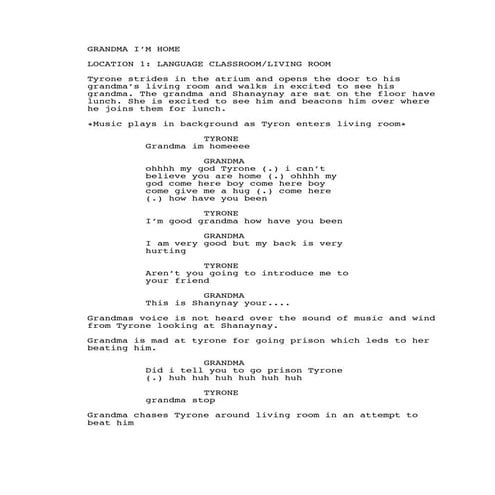 Script preliminary task | PDF