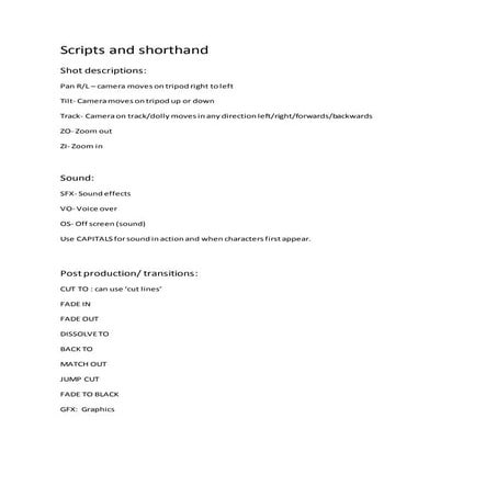 Scripts and shorthand | DOCX