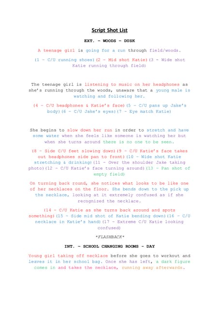 Shooting schedule | PDF