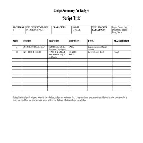 Script summary | DOC