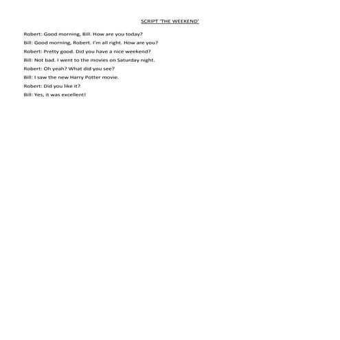 Script the weekend | DOCX