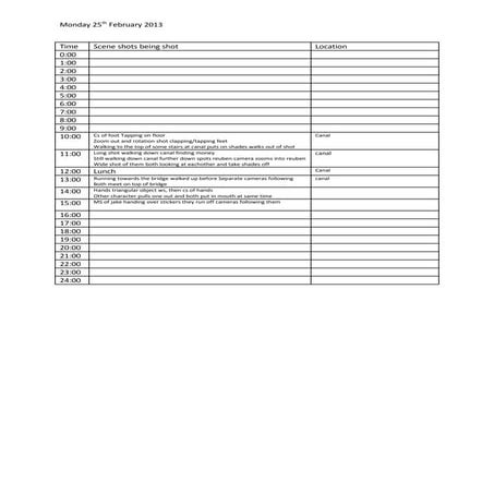 Script timetable 25thfeb | PDF