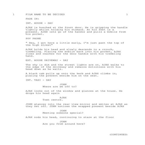 Short Film Scrip | PDF