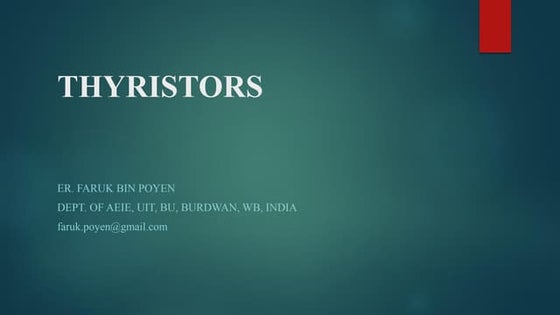 Silicon controlled rectifier ( SCR ) | PPTX | Operating Systems | Computer Software and Applications