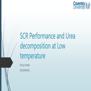 Scr performance and urea decomposition at low temperature | PPTX