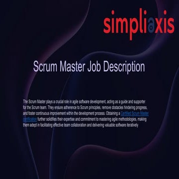 Scrum Master Job Description: Facilitating Agile teams to deliver high ...