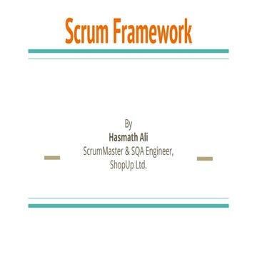 Scrum framework-- Beginner to intermediate level | PPT